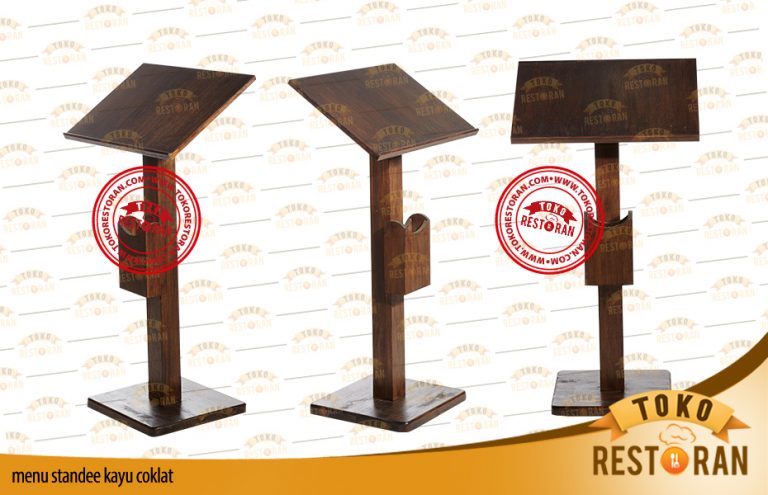 menu standee kayu coklat - Toko Restoran